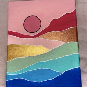 Sunset Painting With Gold - Etsy