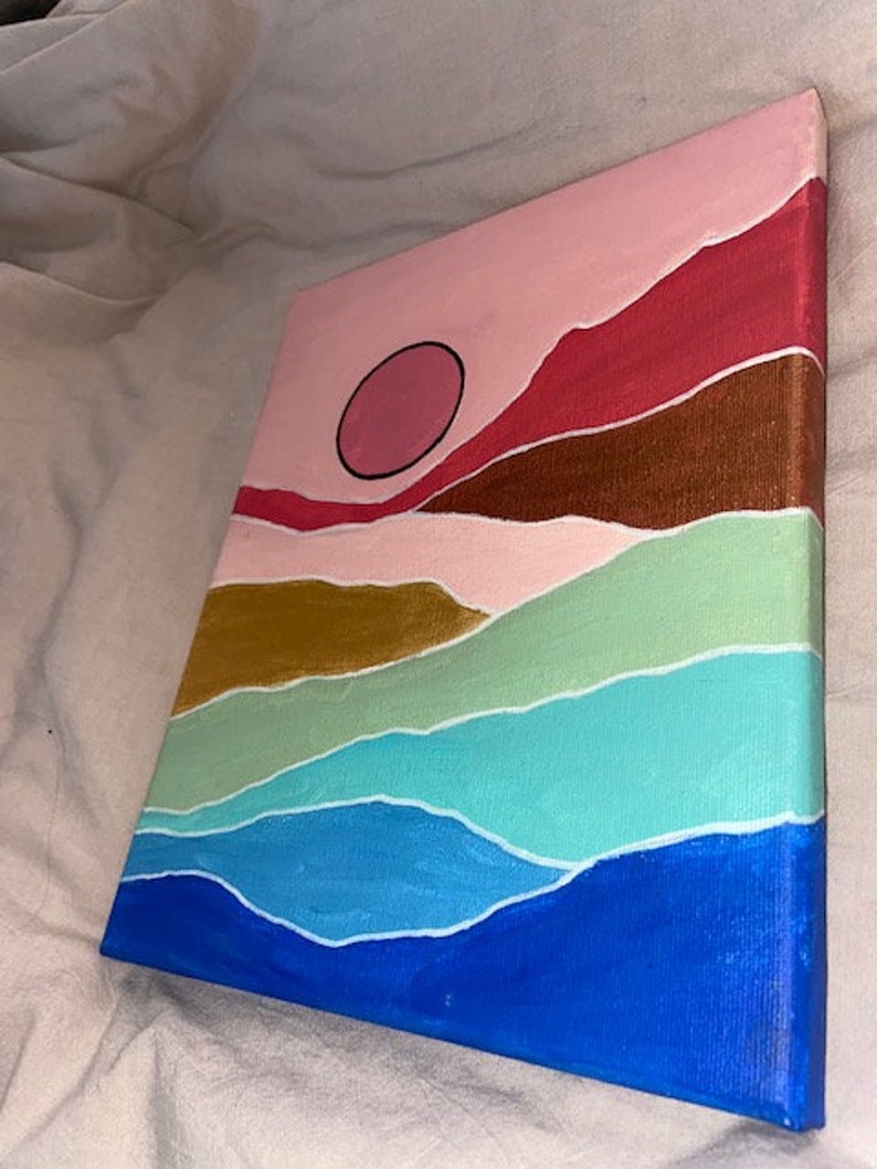 Sunset Painting With Gold - Etsy