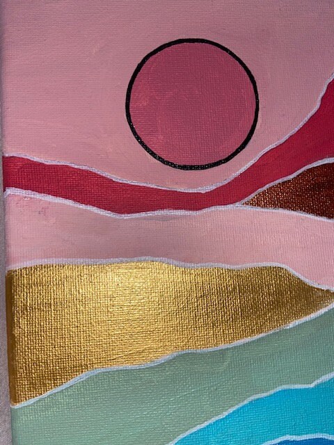 Sunset Painting With Gold - Etsy