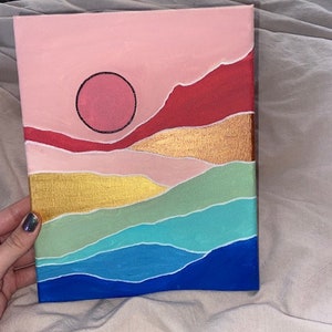 Sunset Painting With Gold - Etsy