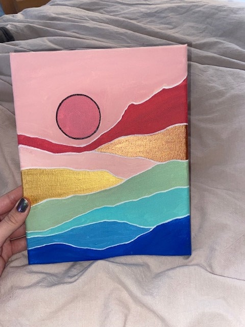 Sunset Painting With Gold - Etsy