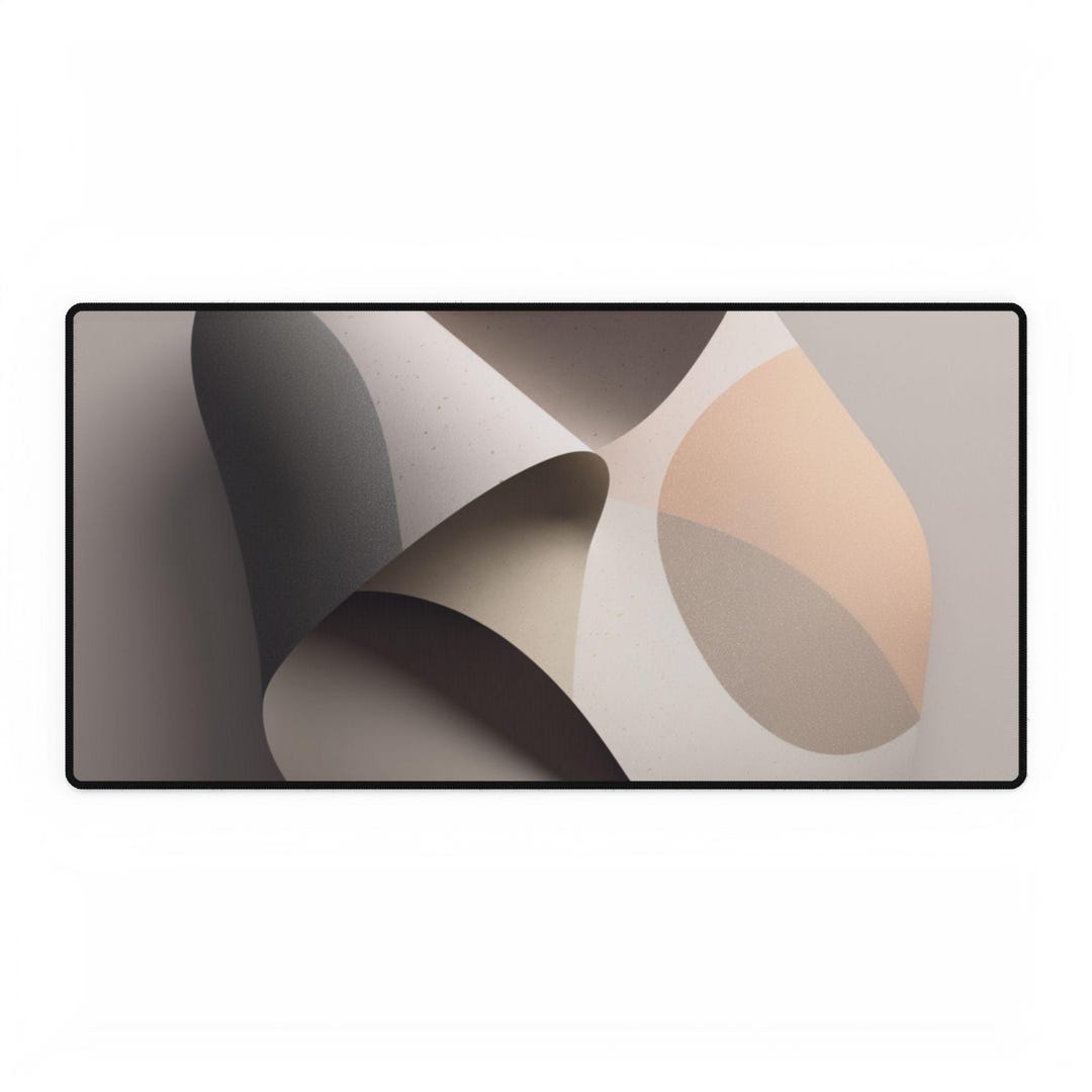 Abstract Neutral Shapes Rubber Desk Mat | Minimalist Mouse Pad Desk Mat ...