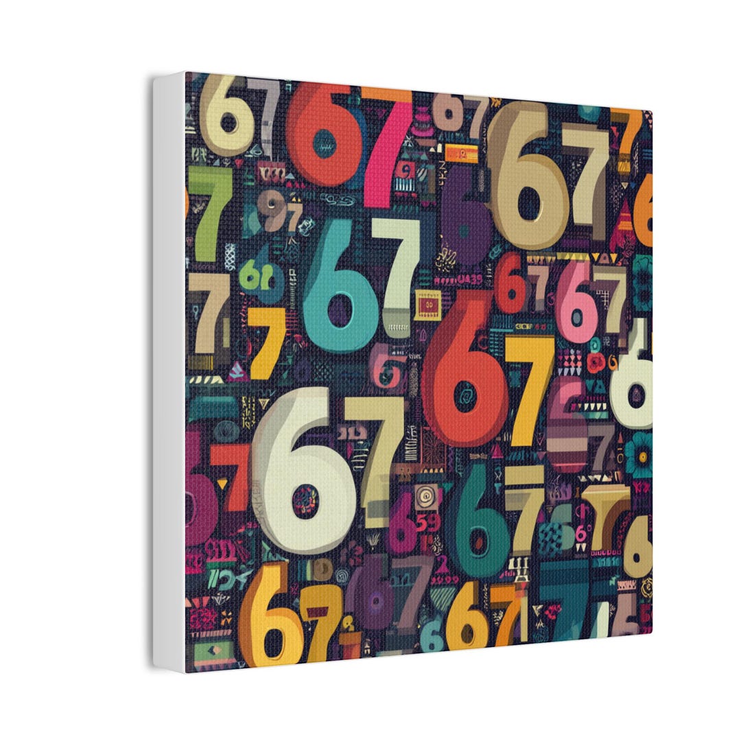 Retro Number 67 Pattern Canvas (customizable for Names) - Etsy