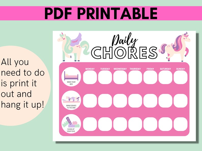 Toddler Chore Chart Chore Chart for Kids Chore List With - Etsy
