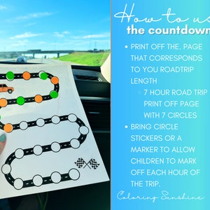 Road Trip Countdown Printable for Kids | 5-25 Hour Tracker (digital ...
