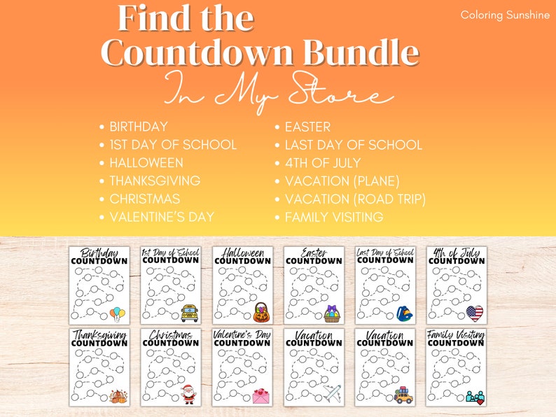 Vacation Countdown for Kids | Printable Calendar | Countdown to ...