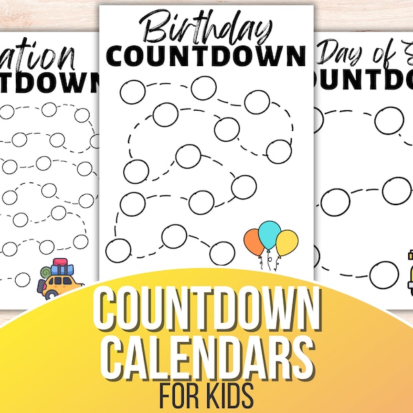Birthday Countdown Calendar for Kids (You'll Love) - Etsy