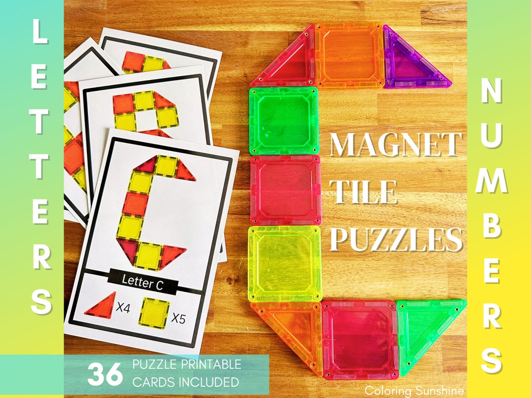 Printable Alphabet Activity | Magnet Tile Puzzle | Alphabet Flash Cards ...