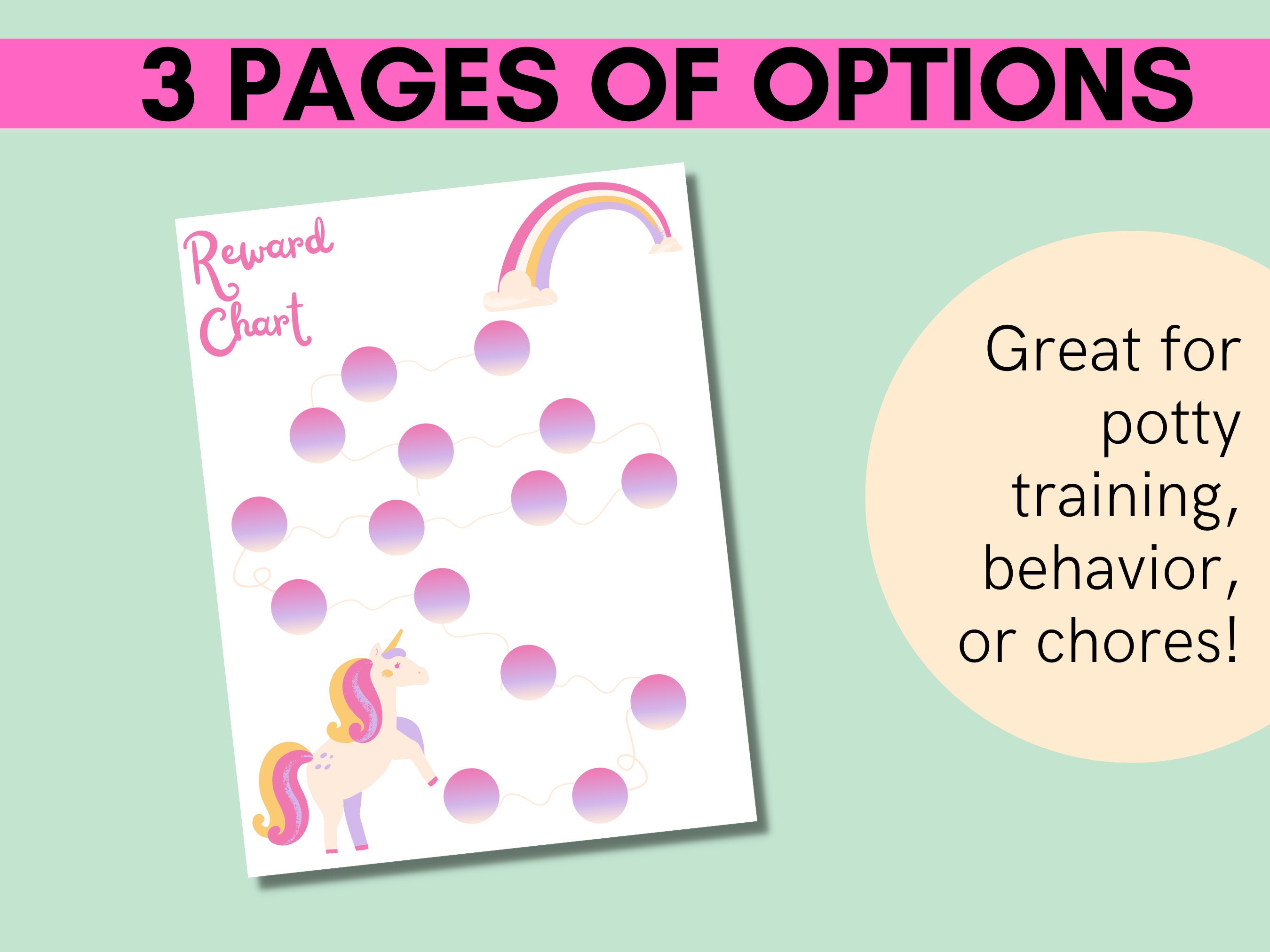 Toddler Reward Chart Potty Training Chart Sticker Chart Printable ...