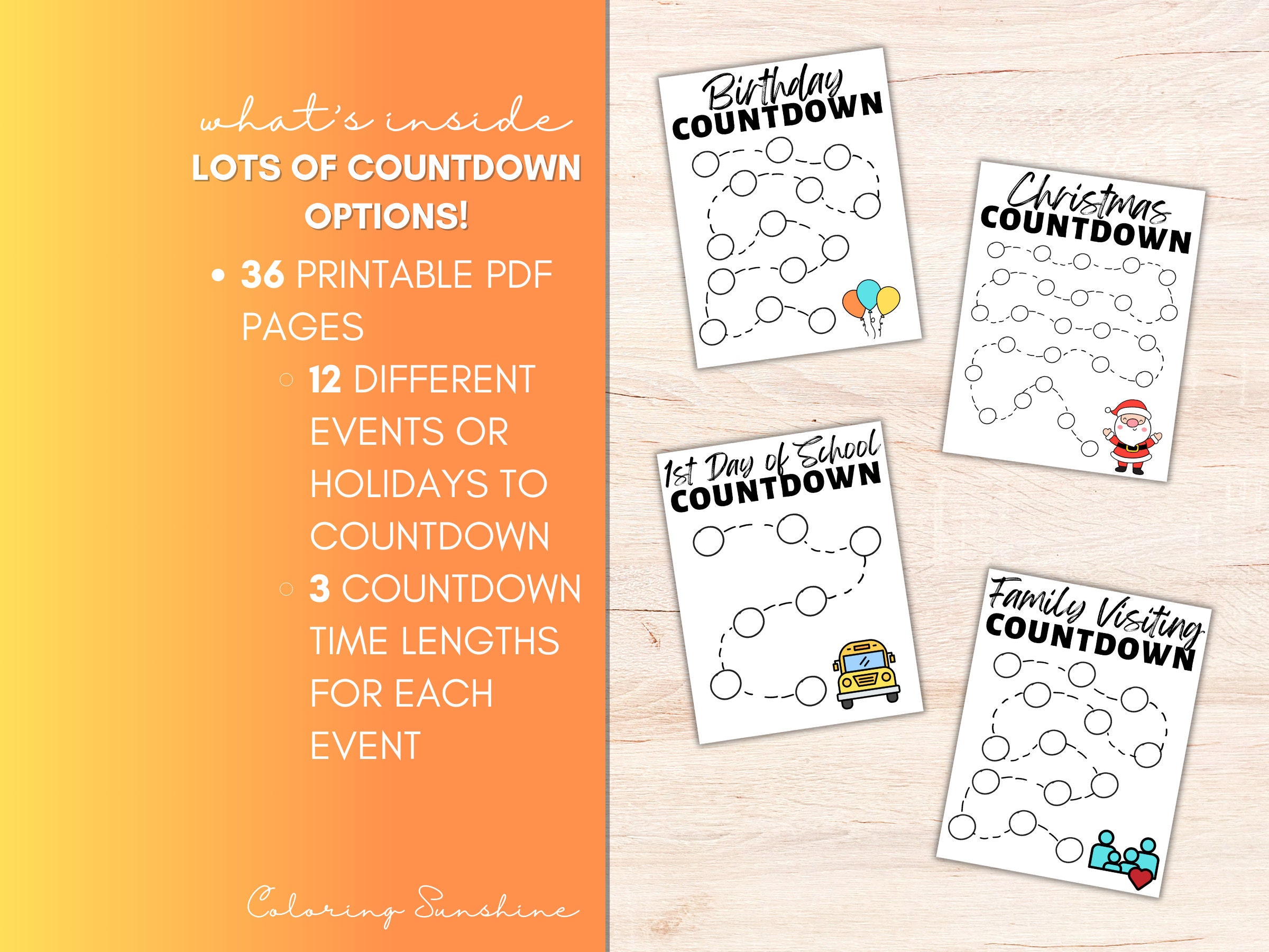 Countdown Calendars for Kids | Holidays and Events Countdown Bundle ...