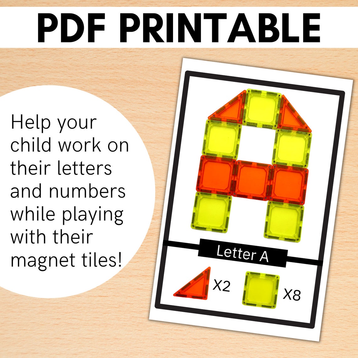 Printable Alphabet Activity | Magnet Tile Puzzle | Alphabet Flash Cards ...
