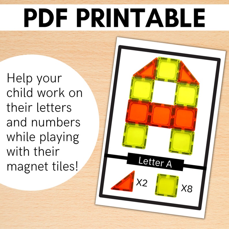 Printable Alphabet Activity | Magnet Tile Puzzle | Alphabet Flash Cards ...