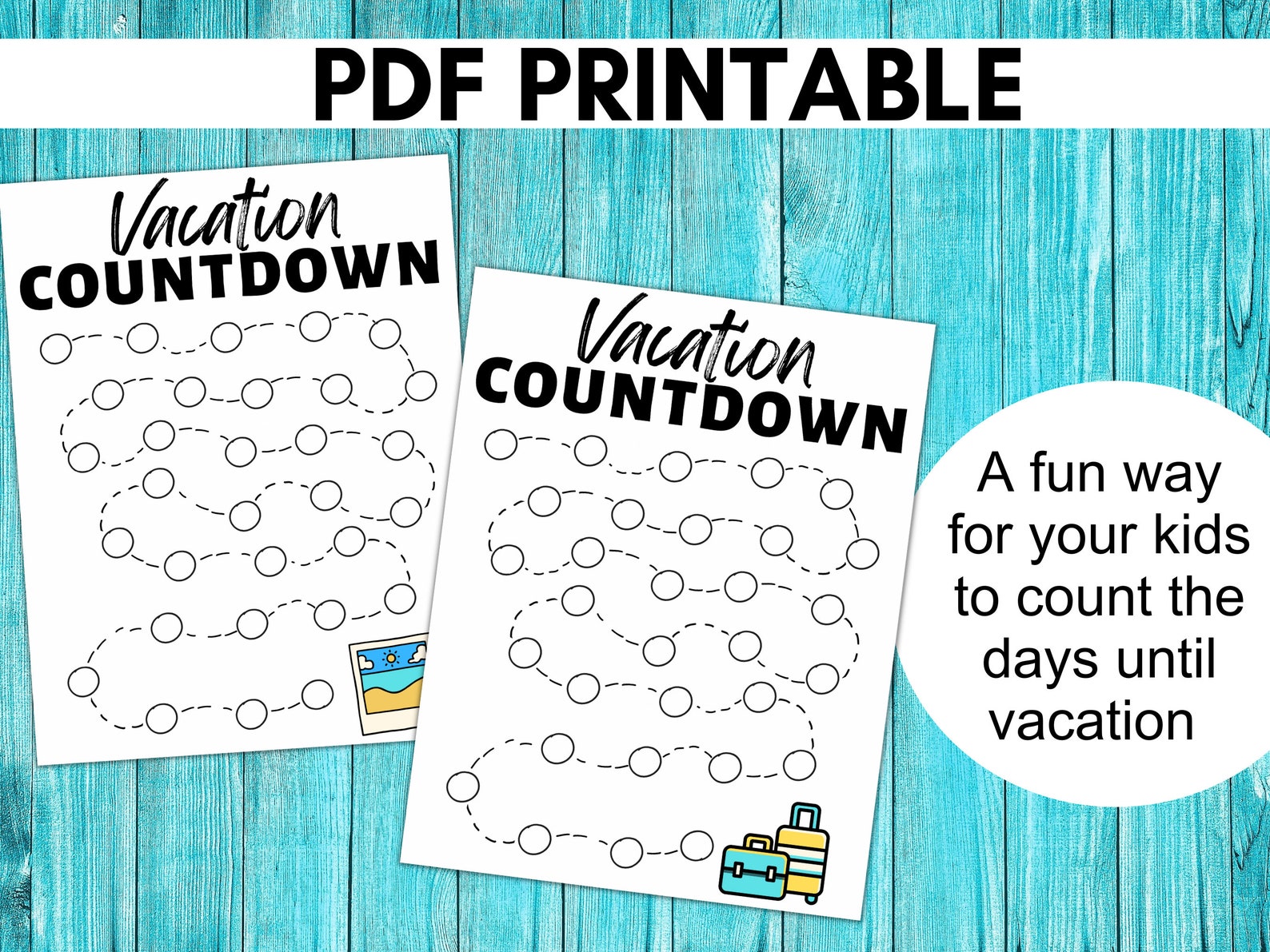 Vacation Countdown Calendar for Kids | Printable Calendar | Countdown ...