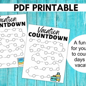 Kids Vacation Countdown Calendar | Printable Family Trip Planner (PDF ...