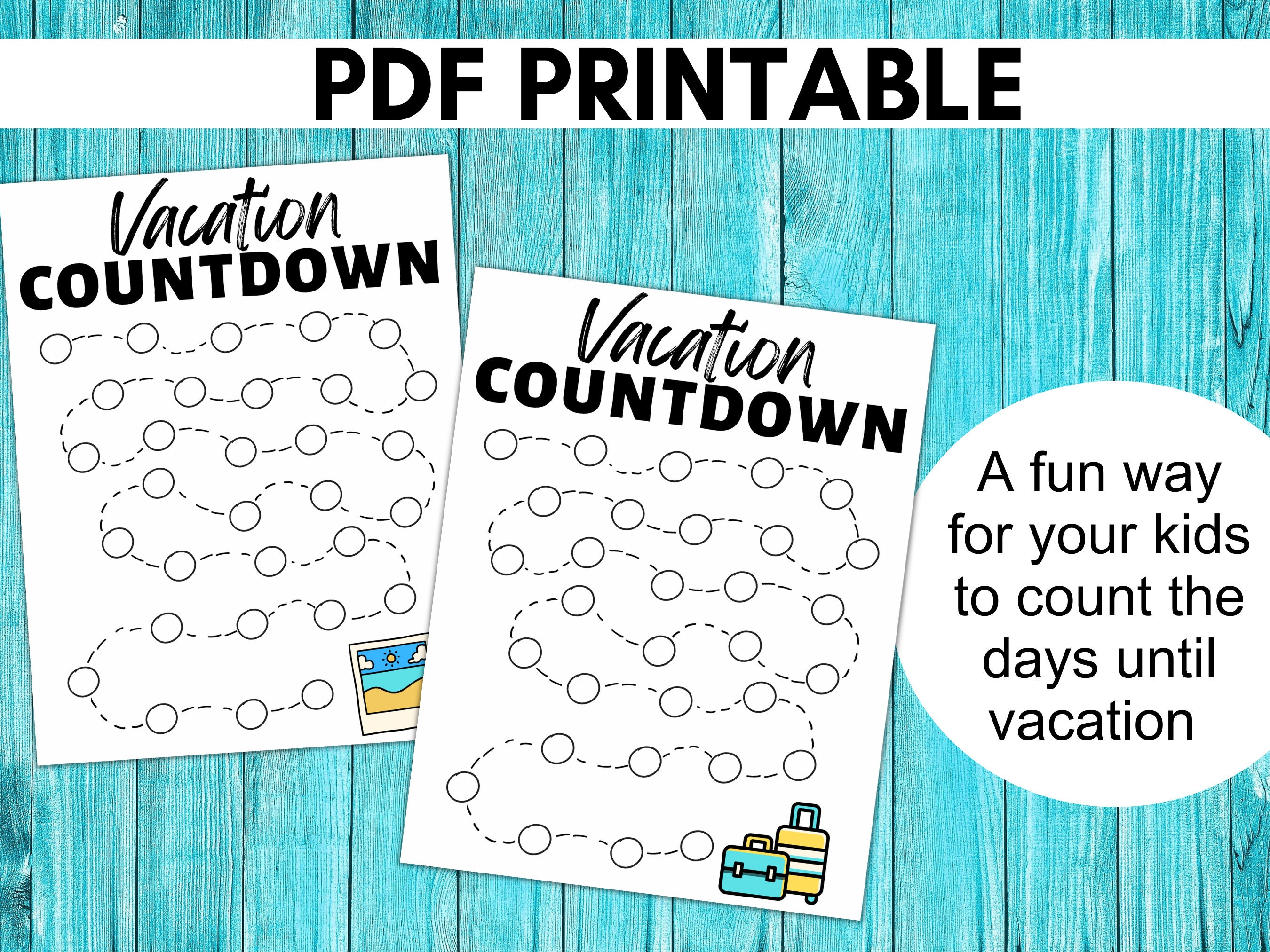 Vacation Countdown Calendar for Kids | Printable Calendar | Countdown ...