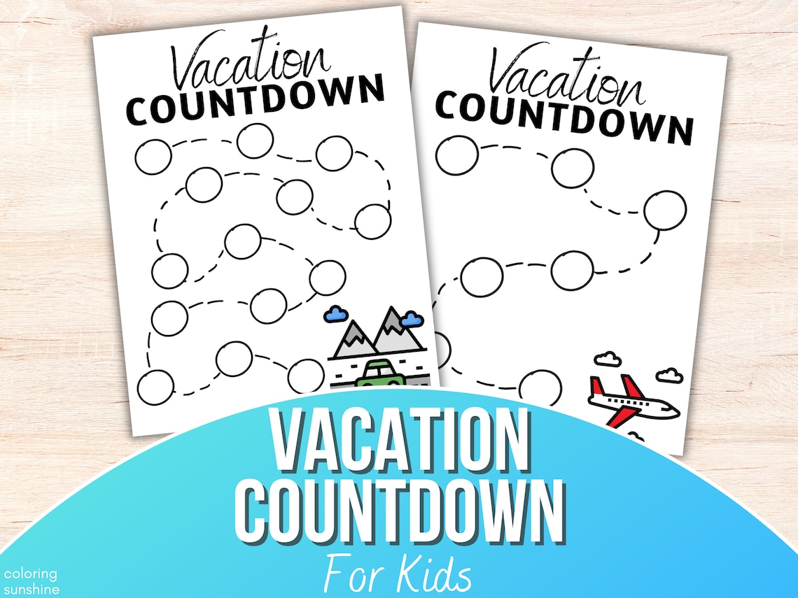 Vacation Countdown for Kids | Printable Calendar | Countdown to ...