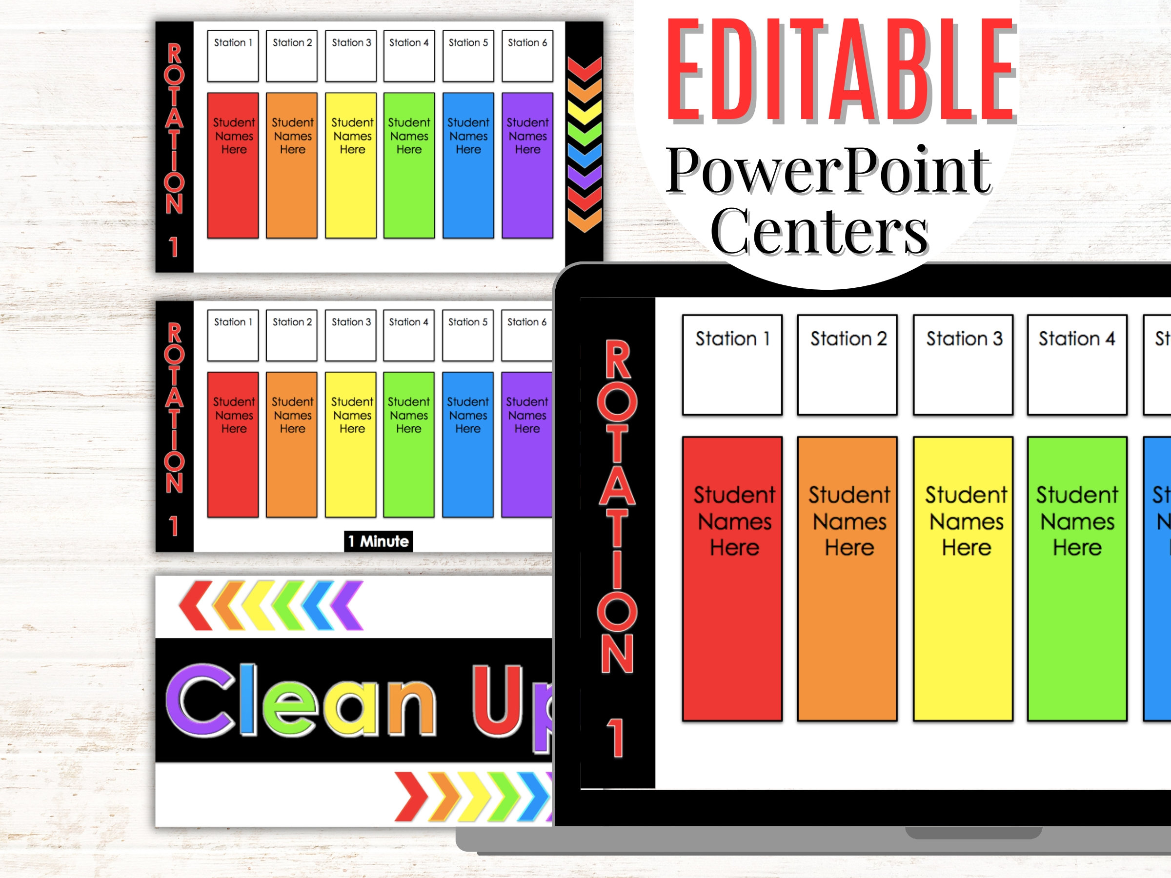 Editable Teacher Powerpoint Slides | Center Rotation Powerpoint Chart ...