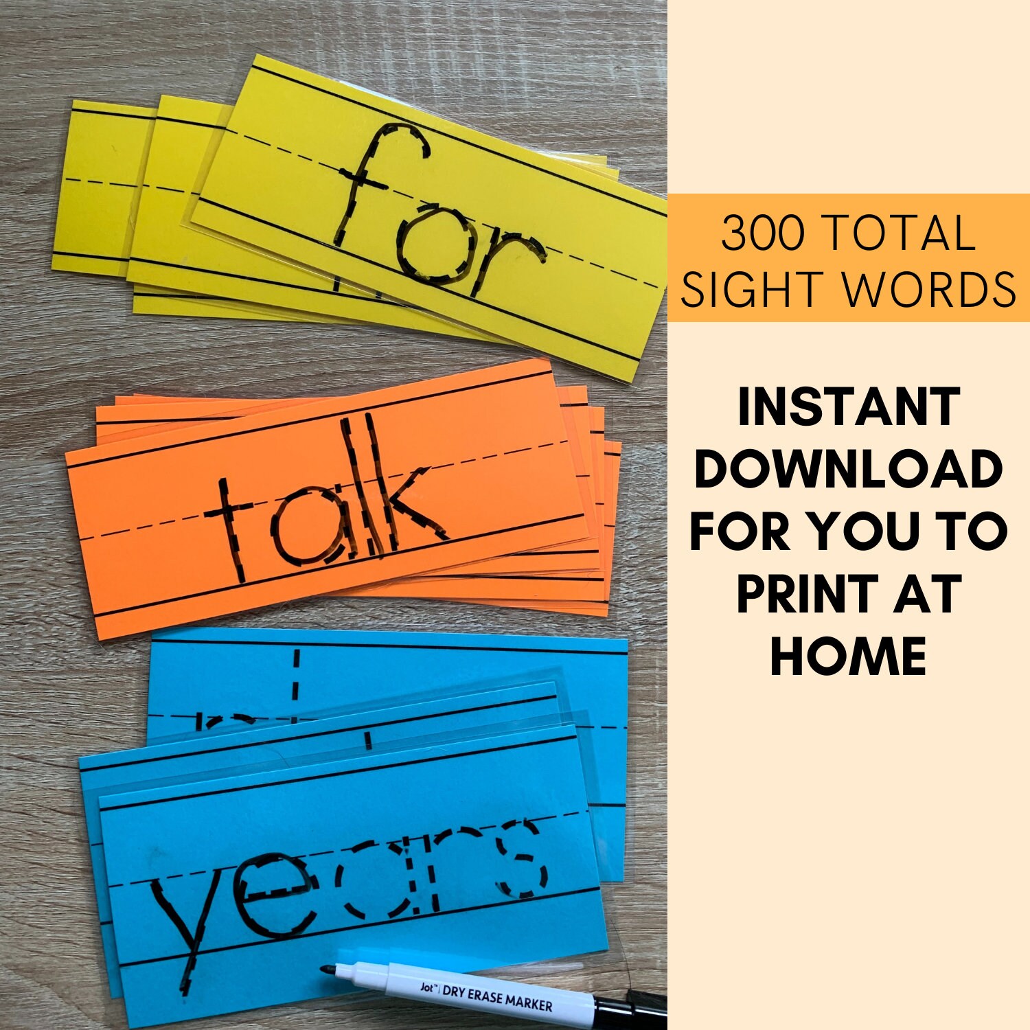 Handwriting Practice for Kids Sight Words Flash Cards Handwriting ...