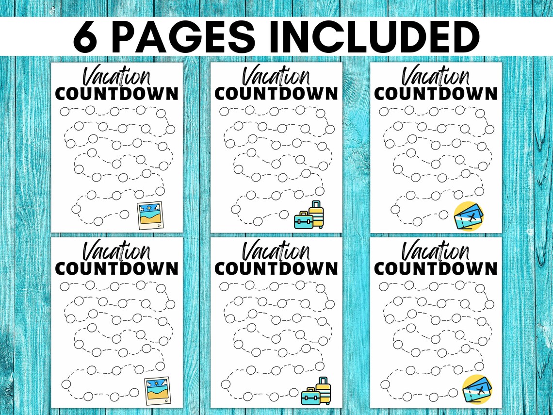 Vacation Countdown Calendar for Kids | Printable Calendar | Countdown ...