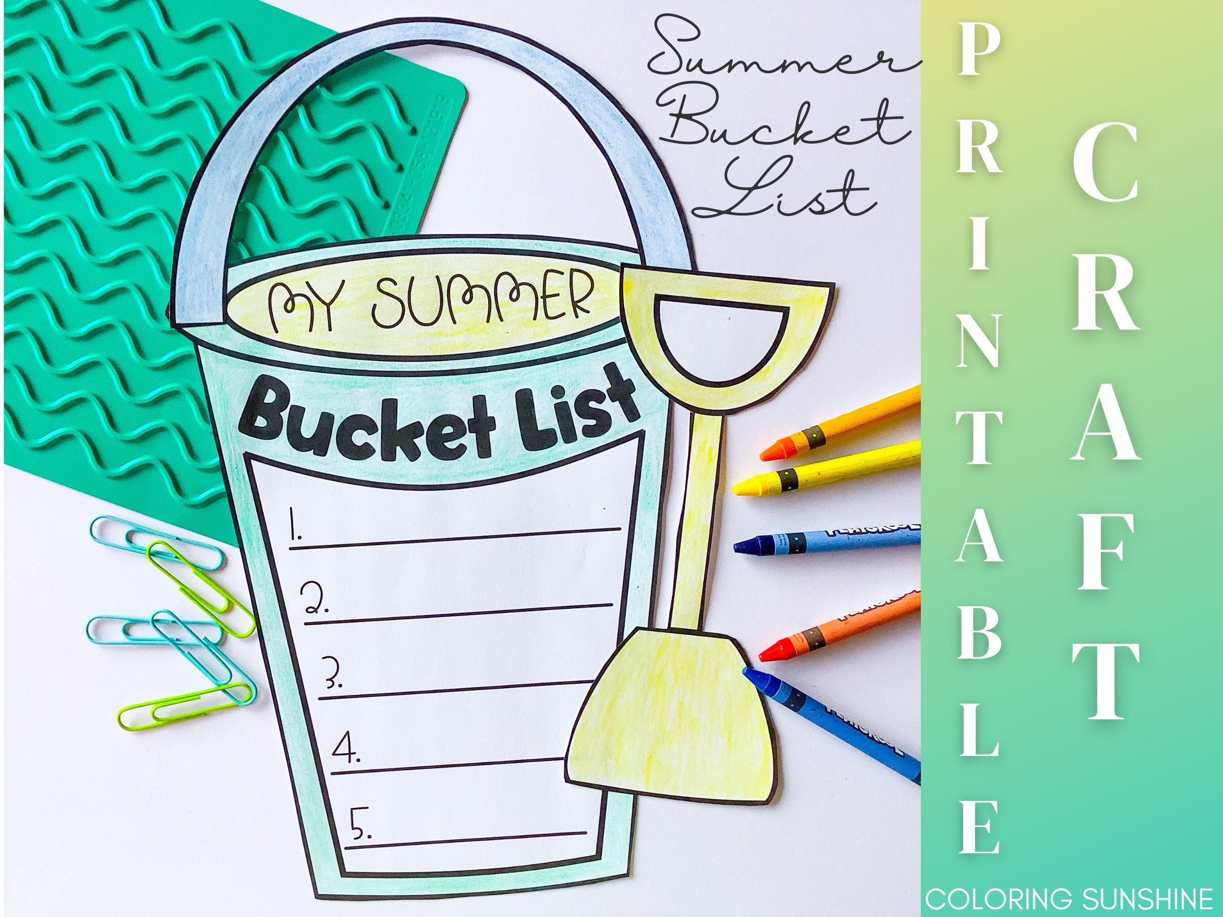 Summer Bucket List for Kids | Kids Crafts Printable | Summer Activities ...