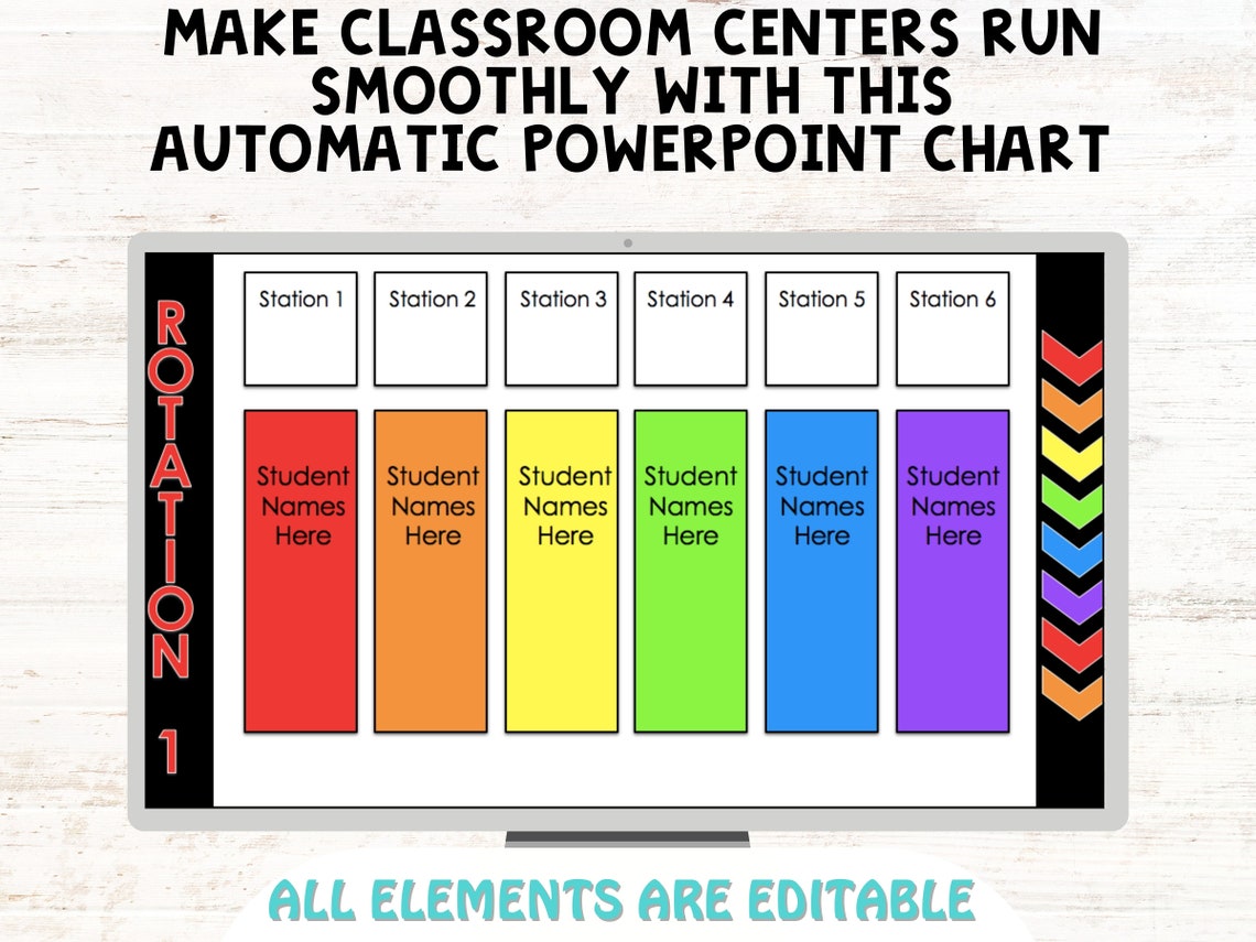 Editable Teacher Powerpoint Slides | Center Rotation Powerpoint Chart ...