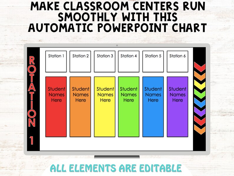 Editable Teacher Powerpoint Slides | Center Rotation Powerpoint Chart ...
