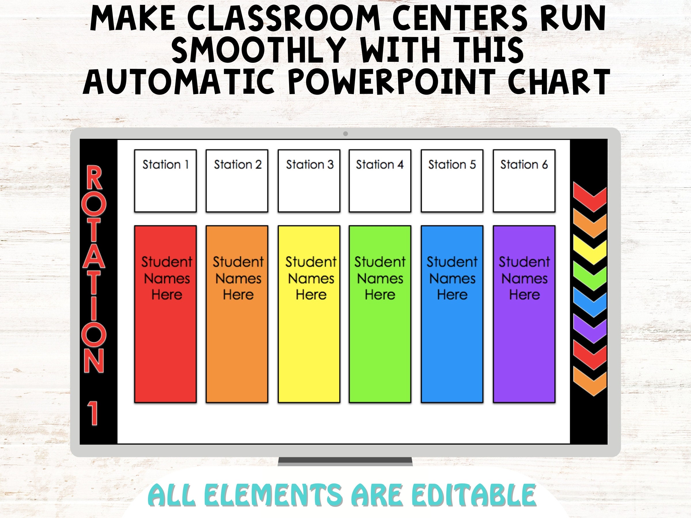 Editable Teacher Powerpoint Slides | Center Rotation Powerpoint Chart ...
