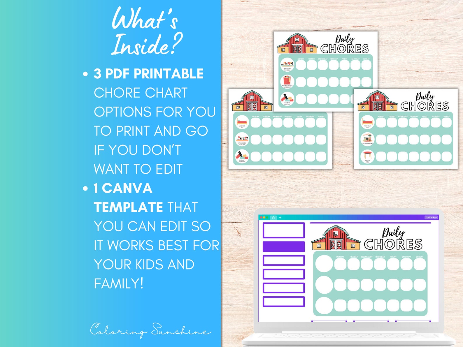 Chore Chart for Kids | Printable Chore List for Toddlers With Pictures ...