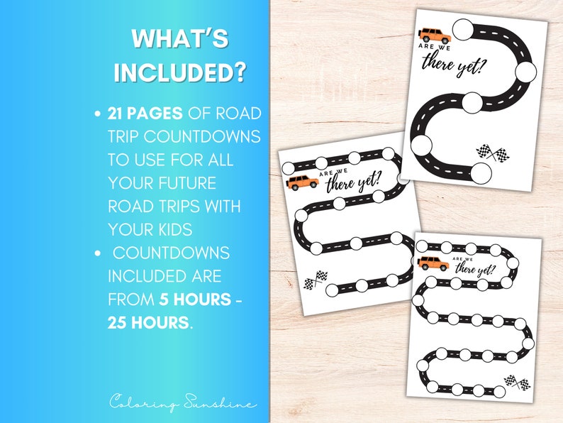 Road Trip Countdown Printable for Kids | Road Trip Idea | Hour ...