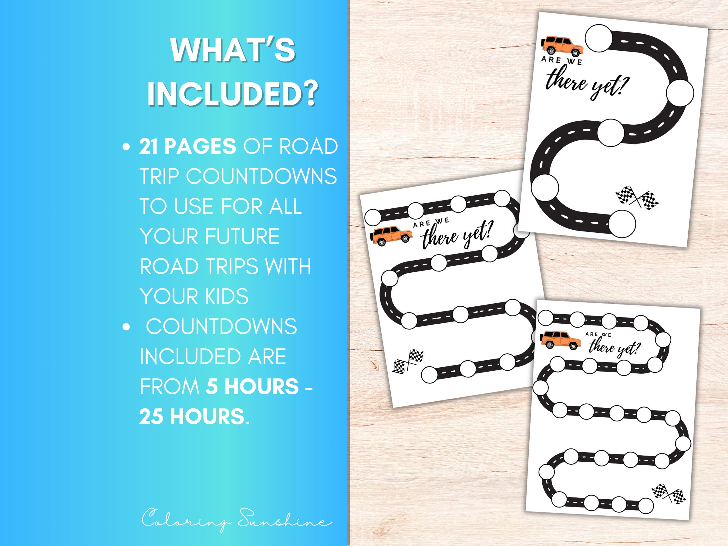 Road Trip Countdown Printable for Kids | Road Trip Idea | Hour ...