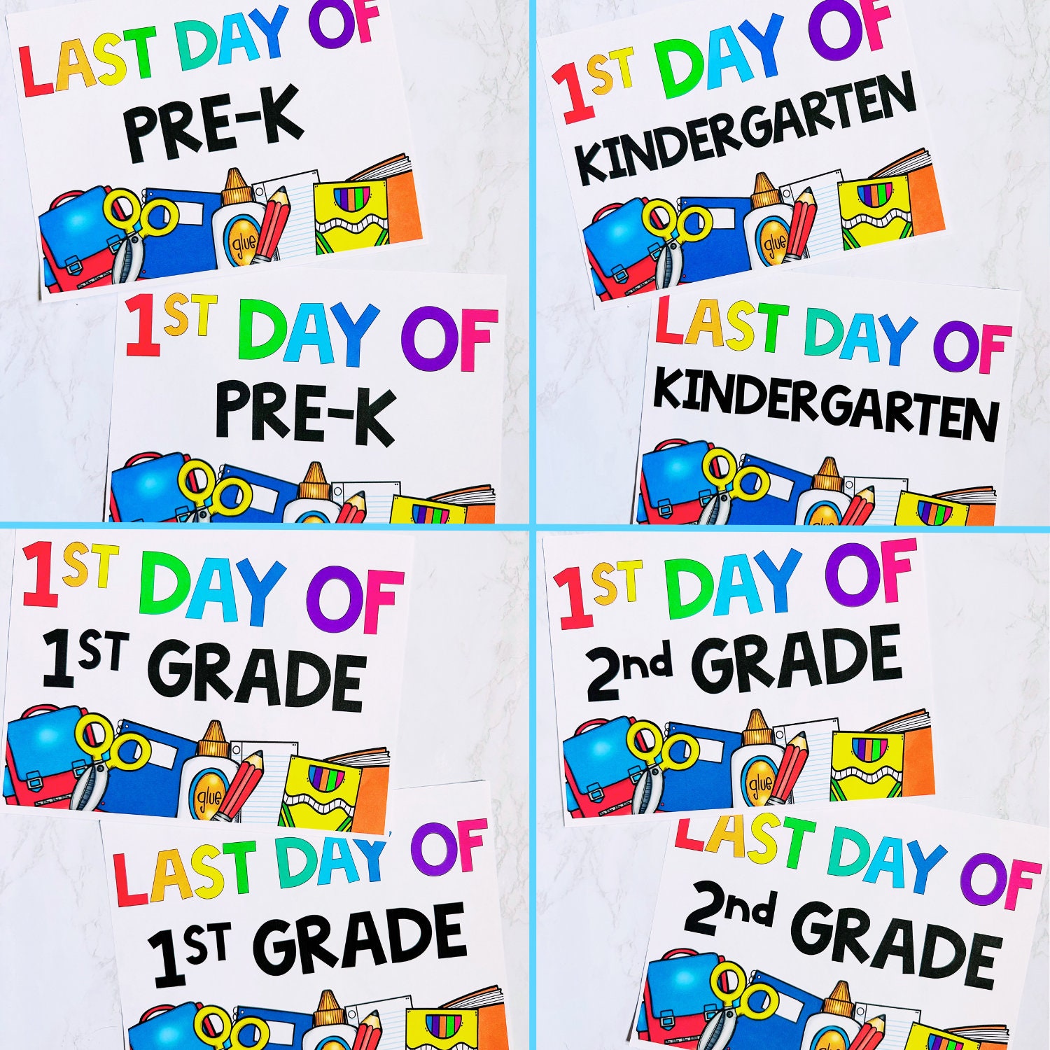 First and Last Day of School Sign Printable | Pre-k - 5th Grade (PDF ...
