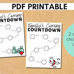Family Visiting Countdown | Printable Countdown Calendar | Countdown ...