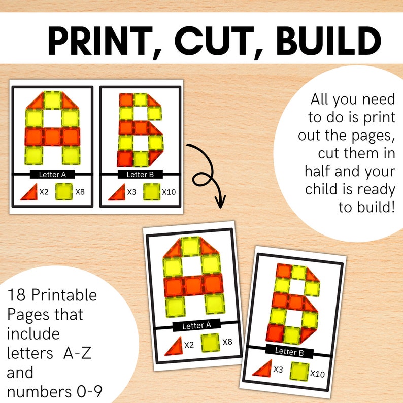 Printable Alphabet Activity | Magnet Tile Puzzle | Alphabet Flash Cards ...