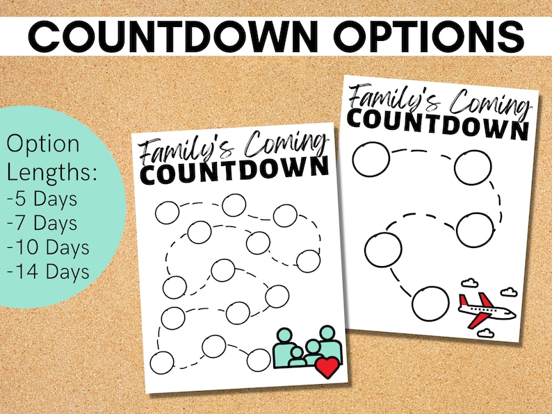 Family Visiting Countdown | Printable Countdown Calendar | Countdown ...