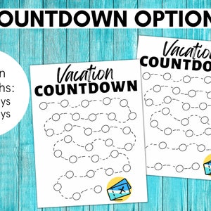 Vacation Countdown Calendar for Kids | Printable Calendar | Countdown ...