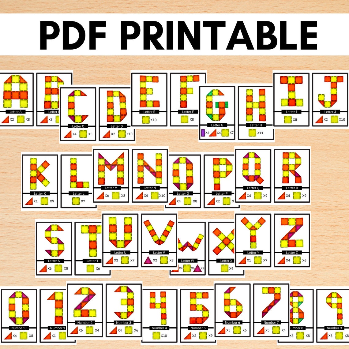 Printable Alphabet Activity | Magnet Tile Puzzle | Alphabet Flash Cards ...