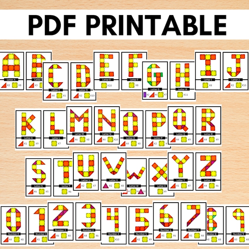 Printable Alphabet Activity | Magnet Tile Puzzle | Alphabet Flash Cards ...