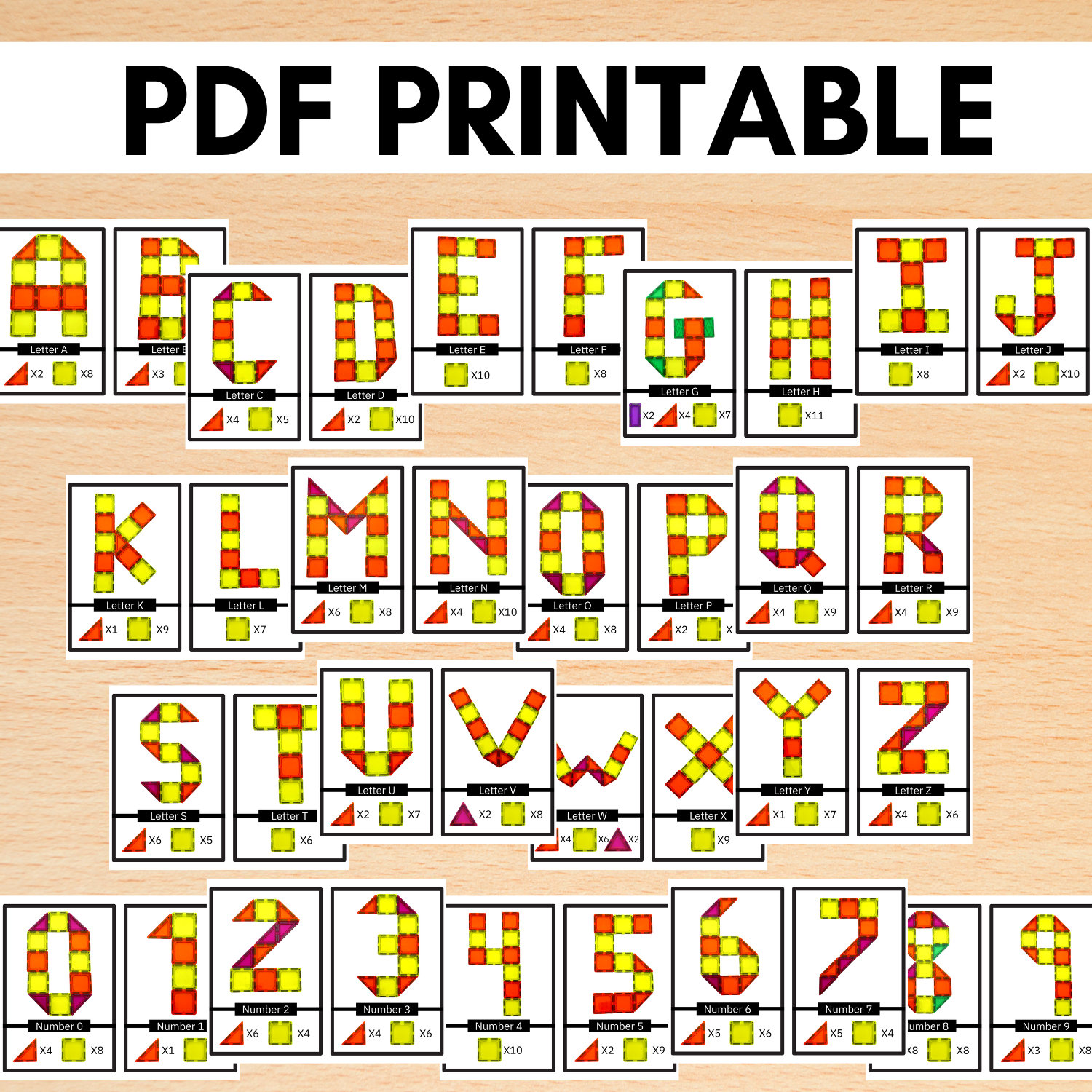 Printable Alphabet Activity | Magnet Tile Puzzle | Alphabet Flash Cards ...