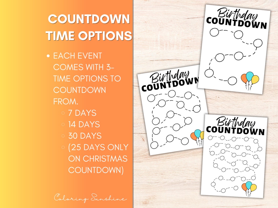 Countdown Calendars for Kids | Holidays and Events Countdown Bundle ...