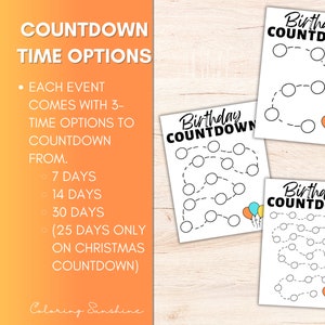 Countdown Calendars for Kids | Holidays and Events Countdown Bundle ...