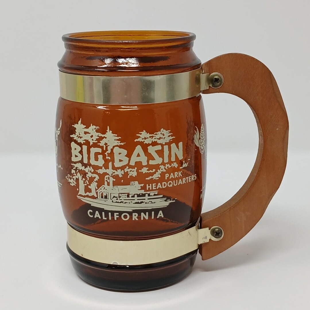 Siesta Ware Amber Brown Barrel Mug Big Basin California Souvenir Wood ...
