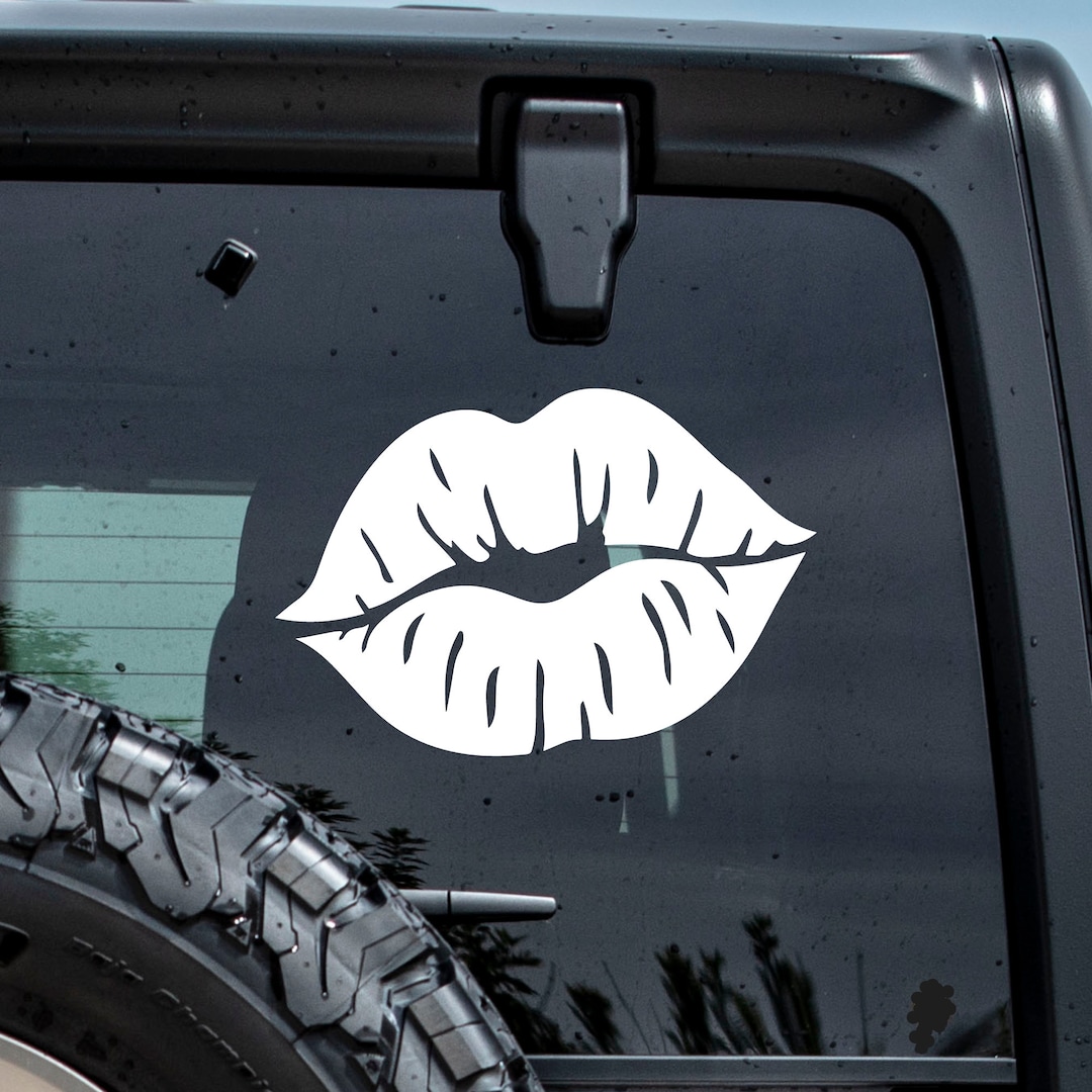 Lips Decal, Kissing Lips Vinyl Decal, Car Decal, Gift for Her, Window ...