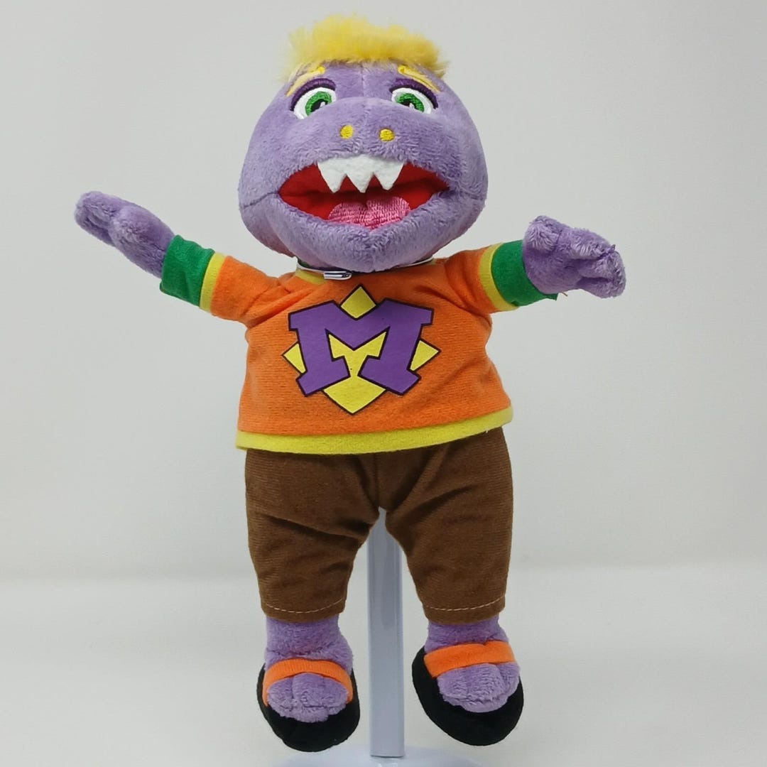 Chuck E Cheese Pizza Time Mr Munch 11" Plush Purple Monster Toy Stuffed ...