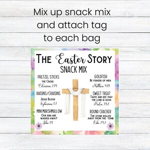Easter Story Snack Mix Tags, Easter Gift Tag, Sunday School Gift Tag ...