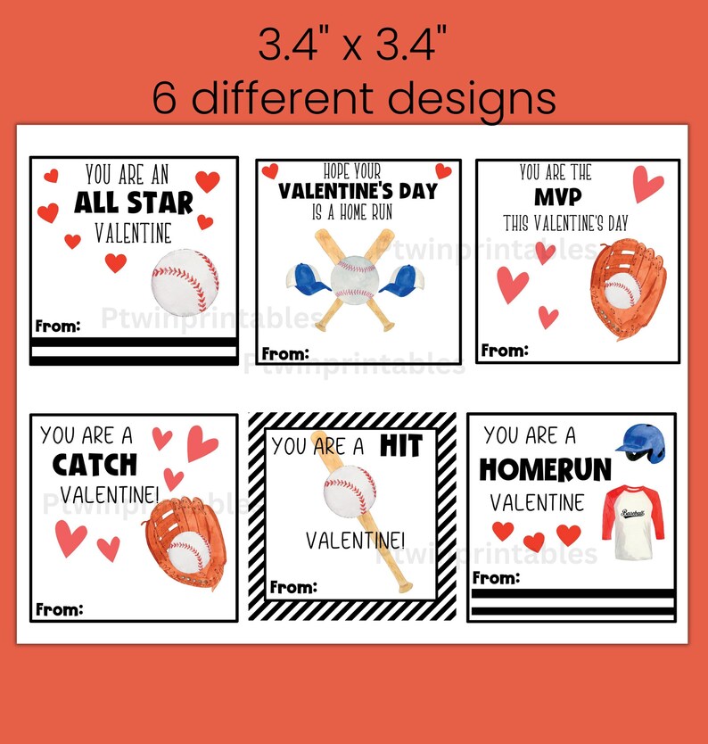 Baseball Valentine Cards Printable, Baseball Valentine's Gift Tag ...
