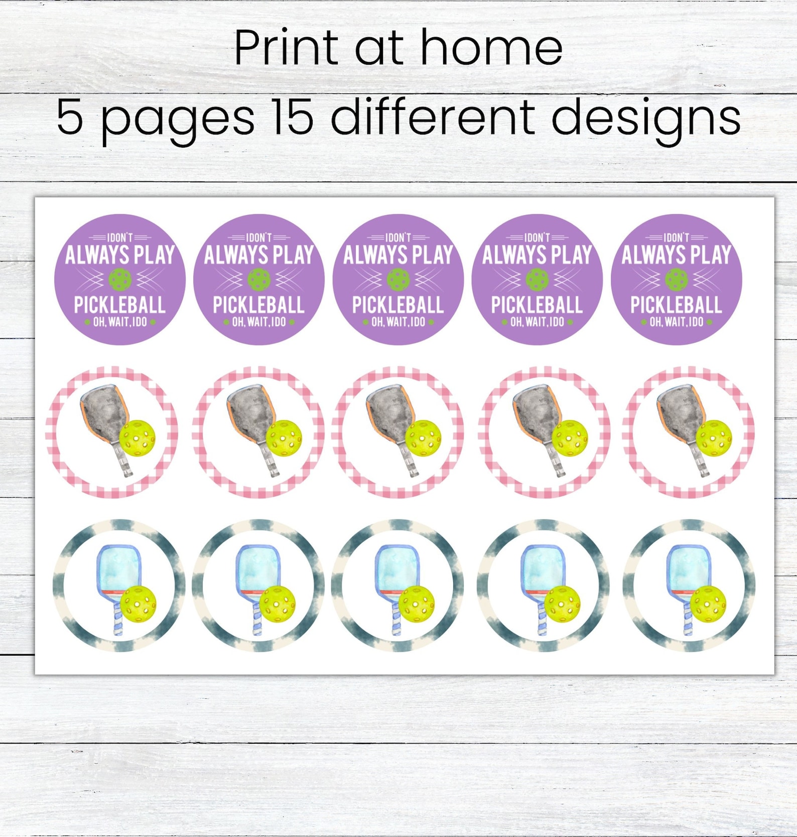 Pickleball Cupcake Toppers, Pickleball Stickers, Pickleball Party Decor ...