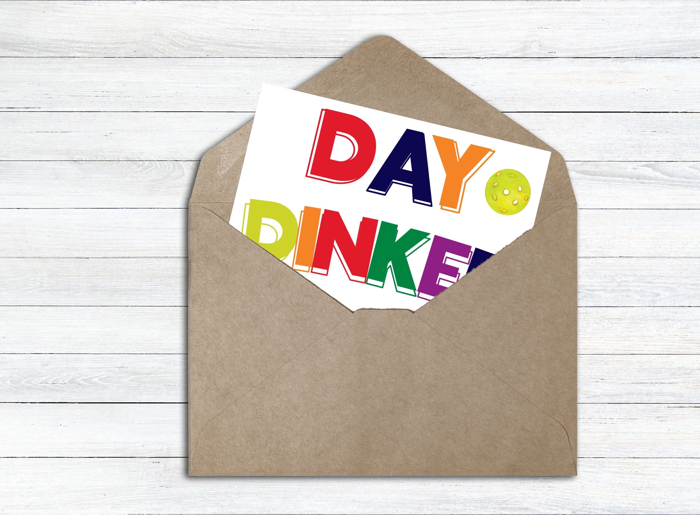 Day Dinker Pickleball Card, Pickleball Meme Card, Funny Pickleball Card ...