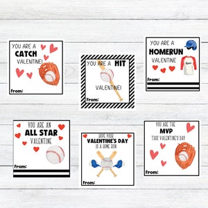 Baseball Valentine Cards Printable, Baseball Valentine's Gift Tag ...