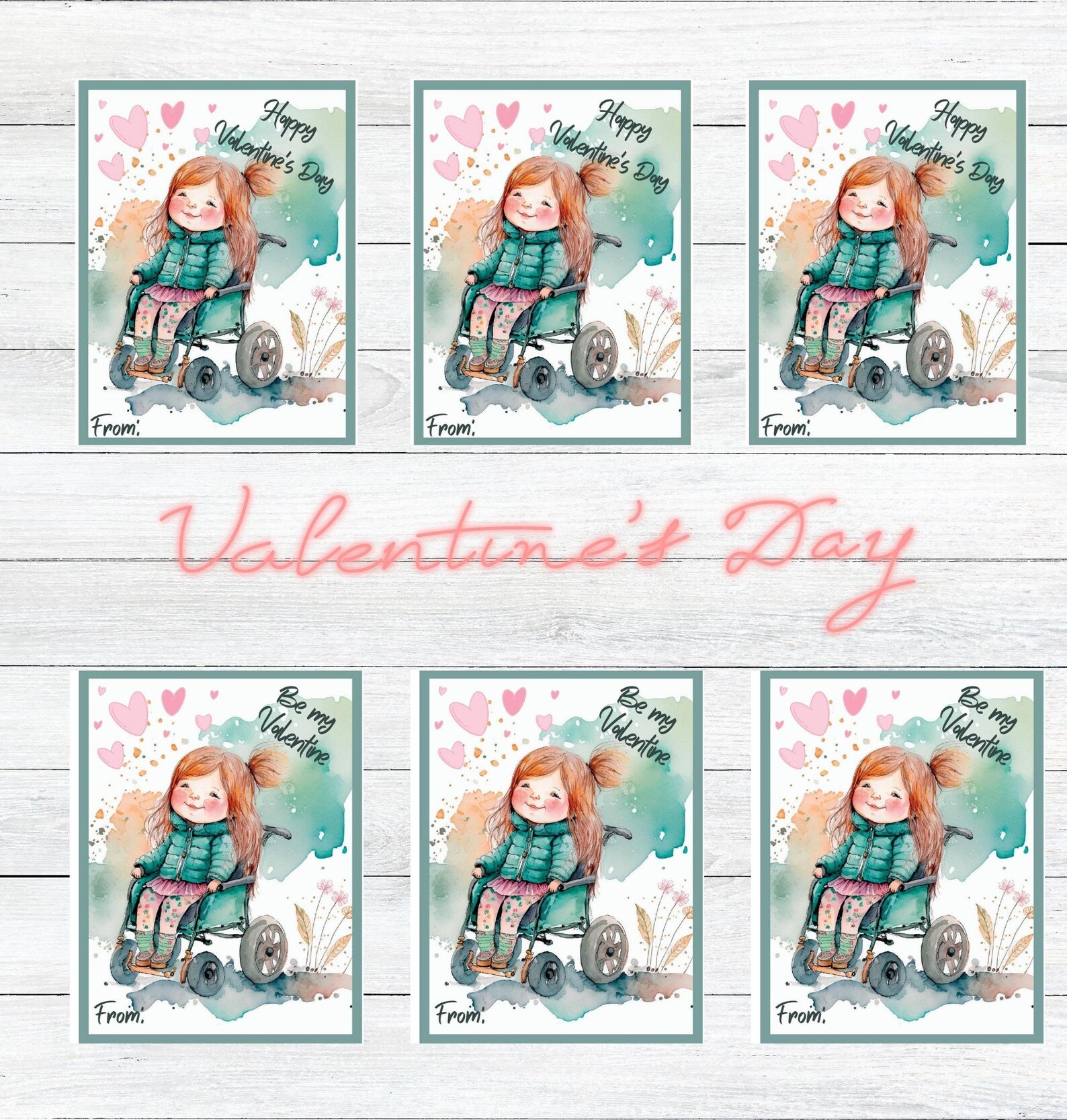 Disability Valentine Card, Inclusion Valentine's Day Card, Diversity ...