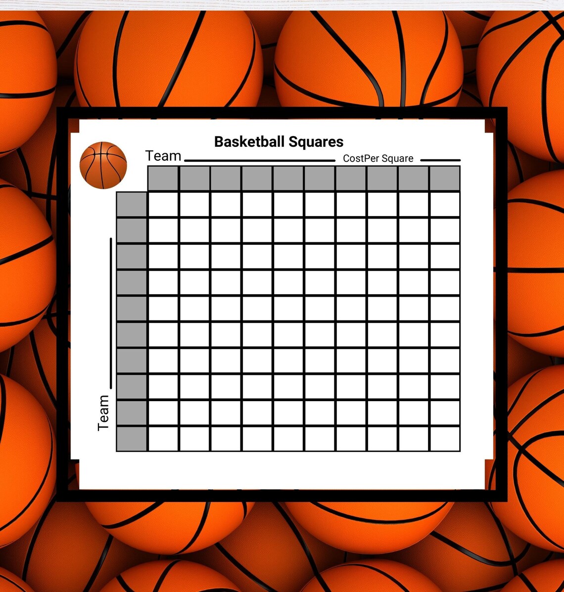 March Basketball Printable Party Game, Basketball Pool, NBA, Basketball ...